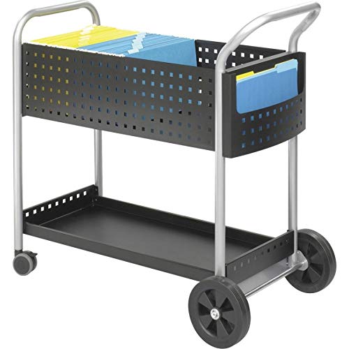 Safco Products Scoot Legal SizeMail Cart 5239BL Black, Swivel Wheels