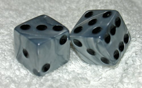 NON-Label Silver Metalic Colored Dice Pair