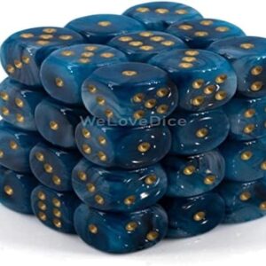 DND Dice Set-Chessex D&D Dice-12mm Phantom Teal and Gold Plastic Polyhedral Dice Set-Dungeons and Dragons Dice Includes 36 Dice – D6, Various (CHX27889)