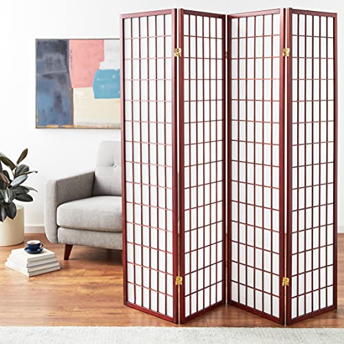 ORE International 4-Panel Room Divider, Cherry