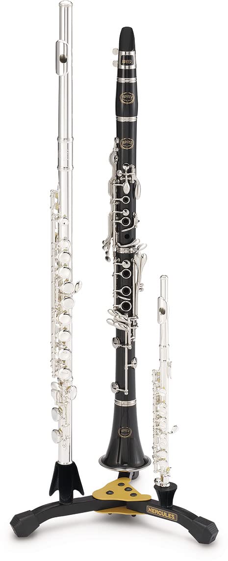 Hercules Stands DS543BB Flute/Clarinet/Piccolo Stand with Bag,Black