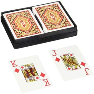 KEM Paisley Red and Blue, Bridge Size-Standard Index Playing Cards (Pack of 2)