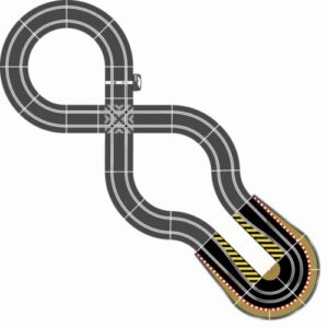 Scalextric C8512 Track Extension Pack - 2x Hairpin Curves 2 Side Swipes Borders Barriers, Large