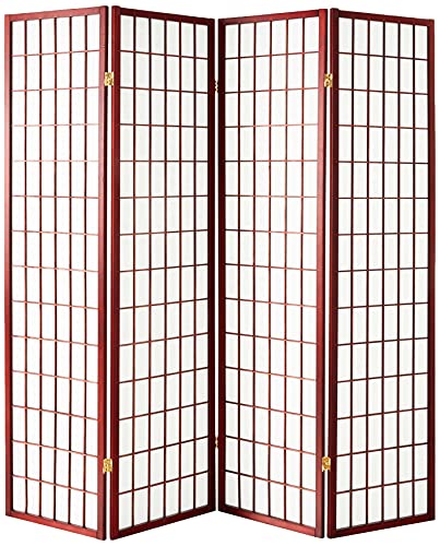 ORE International 4-Panel Room Divider, Cherry