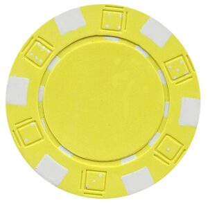 da vinci 50 clay composite dice striped 11.5 gram poker chips, yellow