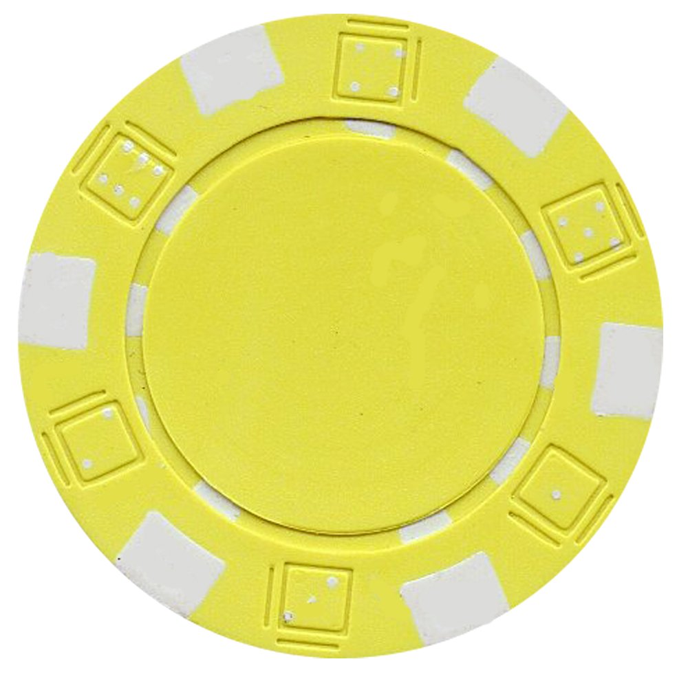 DA VINCI 50 Clay Composite Dice Striped 11.5 gram Poker Chips, Yellow