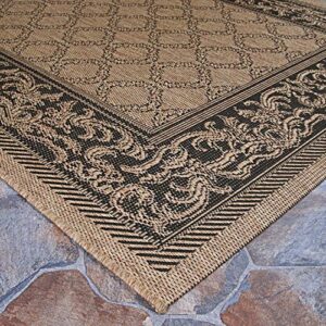 Couristan Recife Garden Lattice Indoor/Outdoor Area Rug, 8'6" Square, Cocoa-Black