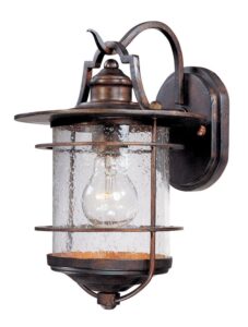 franklin iron works casa mirada rustic industrial farmhouse outdoor wall light fixture bronze 3-light 16 1/4" clear seedy glass for exterior barn deck house porch patio outside garage front door