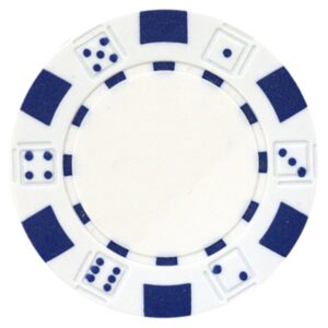 da vinci 50 clay composite dice striped 11.5 gram poker chips, white