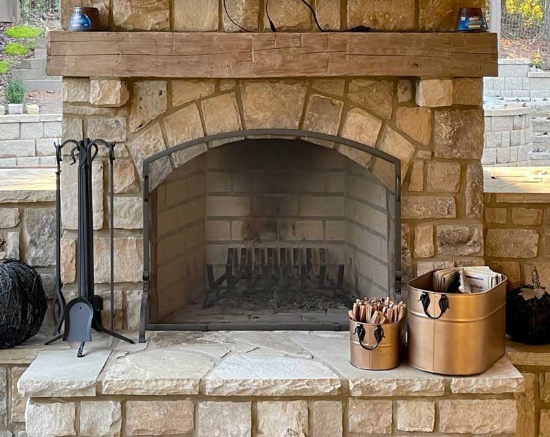 Pilgrim Home and Hearth 18003 Forged Hearth Fireplace Tool Set, 28", Matte Black