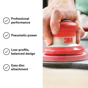 3M Random Orbital Sander – Pneumatic Palm Sander – 5” x 3/16” Diam. Orbit – Stikit Disc Pad – For Wood, Composites, Metal – Original Series, 20317