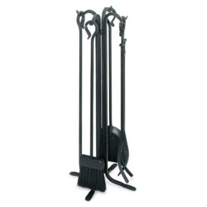 pilgrim home and hearth 18003 forged hearth fireplace tool set, 28", matte black