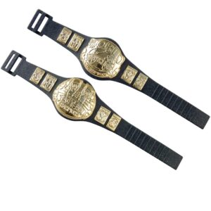 set of 2 wrestling action figure championship belts for wrestling action figures