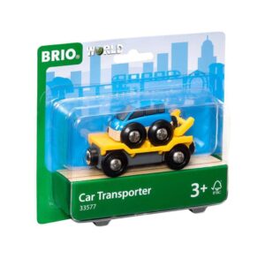 brio world 33577 - car transporter - 2 piece wooden toy train set | child's imagination igniter | fsc certified | ideal for kids ages 3+