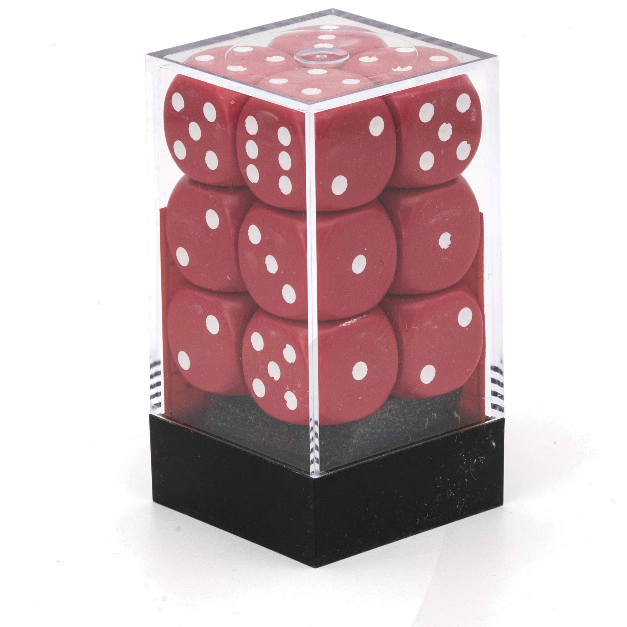 DND Dice Set-Chessex D&D Dice-12mm Opaque Red and White Plastic Polyhedral Dice Set-Dungeons and Dragons Dice Includes 12Dice - D6