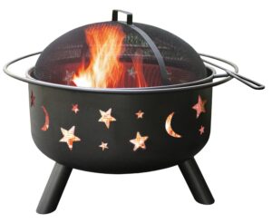 landmann 28345 big sky stars and moons firepit, black