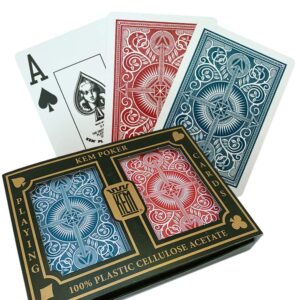 KEM Arrow Red and Blue, Poker Size-Jumbo Index Playing Cards (Pack of 2) - 1007284,Arrow Red/Blue