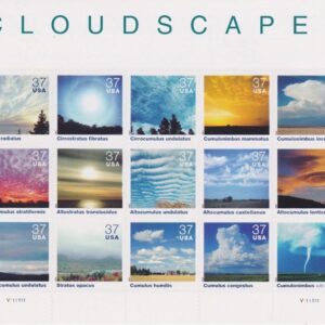 Cloudscapes, Full Pane of 15 x 37-Cent Postage Stamps, USA 2004, Scott 3878