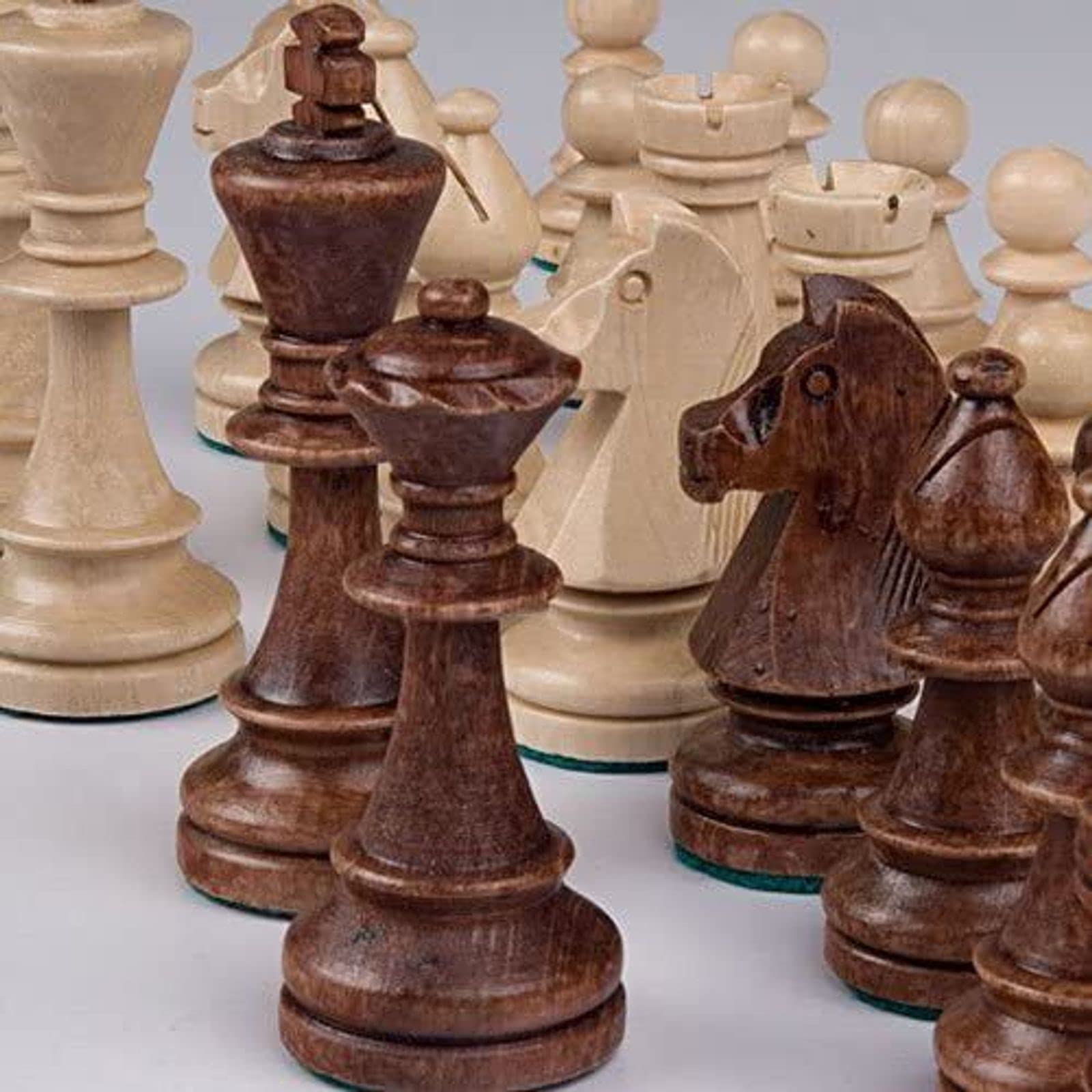 Staunton No. 6 Tournament Chess Pieces in Wooden Box for 2 players, 3.9-Inch King