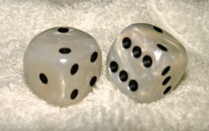 pearl swirled dice pair