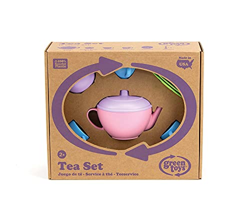 Green Toys Tea Set - BPA / Phthalates Free Play Toys for Gross Motor, Fine Skills Development. Kitchen Toys