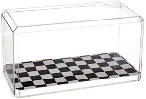 us flag store 94ccheckered 1:24 scale model checkered display case, clear, black, white