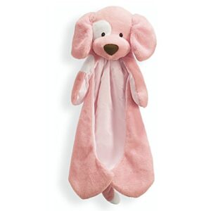 gund baby spunky the dog huggybuddy stuffed animal with built-in baby blanket, pink, 15”