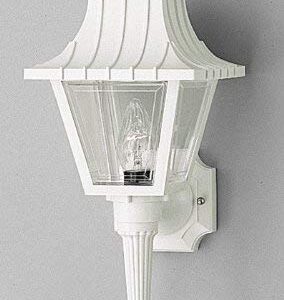 Progress Lighting P5815-30 Wall Torch with Ribbed Mansard Roof Beveled Clear Acrylic Panels, White