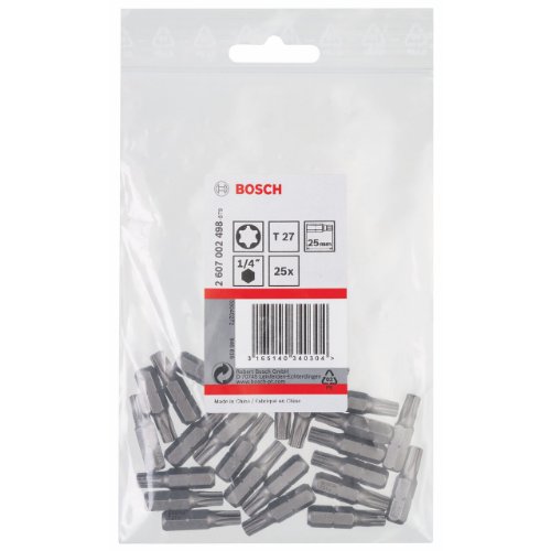 Bosch 2607002498 Extra Hard Screwdriver Bit, T27, 25mm Length, Blue