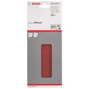 Bosch 2608605583 Sander Sheet for Wood, Unpunched Clamped, 93mm x 230mm, P40 Grit, Blue, Pack of 10