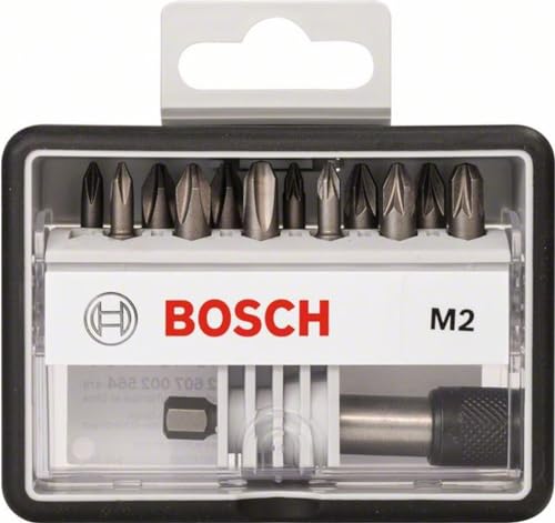 Bosch 2607002564 Extra Hard Screwdriver Bits Plus Holder, Ph/Pz, 25mm Length