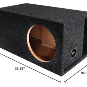 Bbox Single Vented 15 Inch Subwoofer Enclosure - SPL-Tuned Single Car Subwoofer Boxes & Enclosures - Premium Subwoofer Box Improves Audio Quality, Sound & Bass - Nickel Finish Terminals