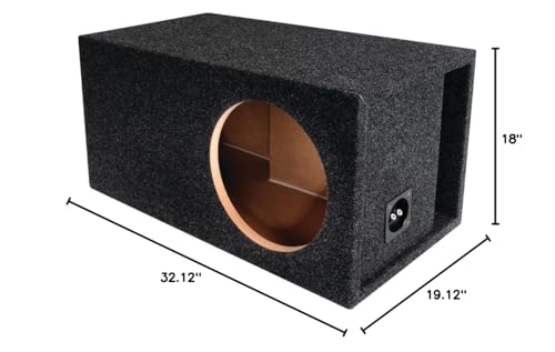 Bbox Single Vented 15 Inch Subwoofer Enclosure - SPL-Tuned Single Car Subwoofer Boxes & Enclosures - Premium Subwoofer Box Improves Audio Quality, Sound & Bass - Nickel Finish Terminals