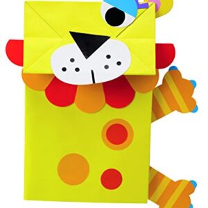 ALEX Toys Paper Bag Puppets Kids Art and Craft Activity Multicolor, includes 5 colored bags, 270 stickers and paper shapes, glue stick and easy picture instructions