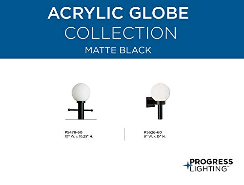 Progress Lighting P5626-60 Acrylic Globe Outdoor, 8-Inch Width x 15-Inch Height, Black