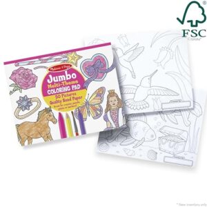 Melissa & Doug Jumbo 50-Page Kids' Coloring Pad - Horses, Hearts, Flowers, and More - FSC Certified