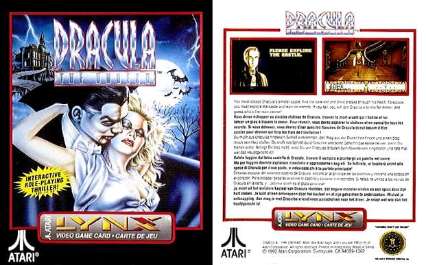 Dracula the Undead Game for Atari Lynx