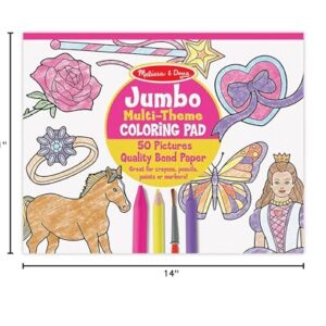 Melissa & Doug Jumbo 50-Page Kids' Coloring Pad - Horses, Hearts, Flowers, and More - FSC Certified