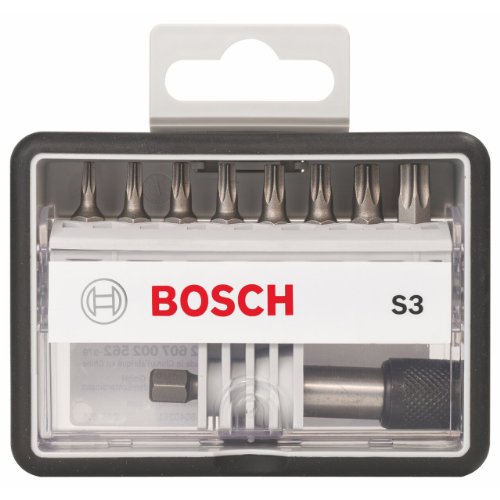 Bosch 2607002562 Extra Hard Screwdriver Bits Plus Holder, Torx, 25mm Length