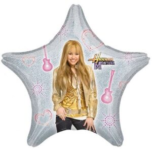 hannah montana silver star foil balloon 32' large supershape