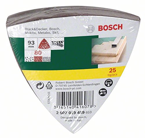 Bosch 2607019489 Sanding Pad Set of 25 Piece for Delta 93 Sanders Grain: 80