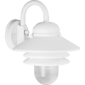 progress lighting p5645-30 transitional one wall or ceiling mount from polycarbonate outdoor collection in white finish lighting accessory, 10-inch width x 10-inch height