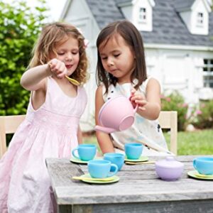 Green Toys Tea Set - BPA / Phthalates Free Play Toys for Gross Motor, Fine Skills Development. Kitchen Toys