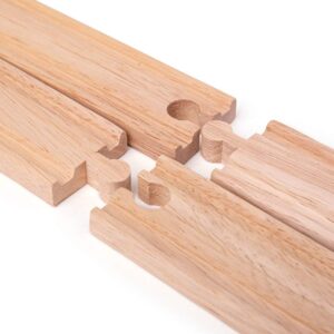 Bigjigs Rail Long Straights (Pack of 4) - Other Major Wooden Rail Brands are Compatible