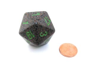 jumbo d20 counter - speckled 34mm dice: earth