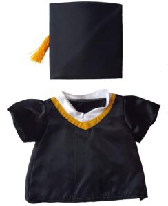 graduation cap & gown outfit teddy bear clothes fits most 14" - 18" build-a-bear and make your own stuffed animals