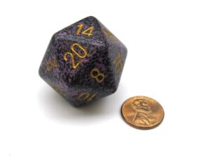 jumbo d20 counter - speckled 34mm dice: hurricane