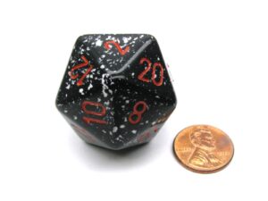 jumbo d20 counter - speckled 34mm dice: space