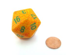 jumbo d20 counter - speckled 34mm dice: lotus