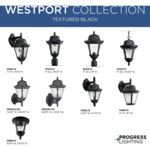 Progress Lighting P5864-31 Westport Outdoor, 11-Inch Width x 18-3/4-Inch Height, Black